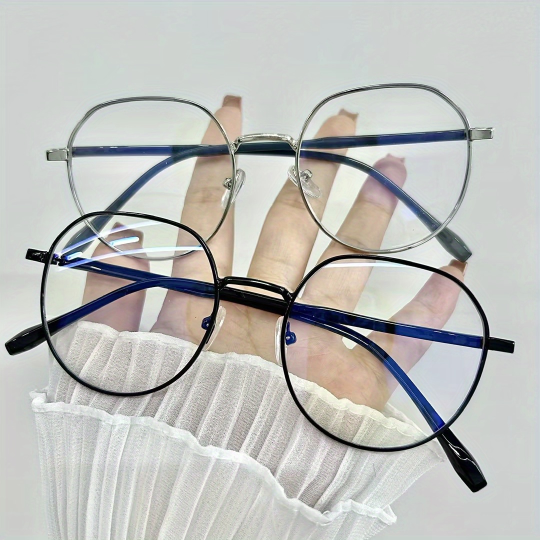 Blue Light Blocking Glasses Round Metal Frame - Temu United