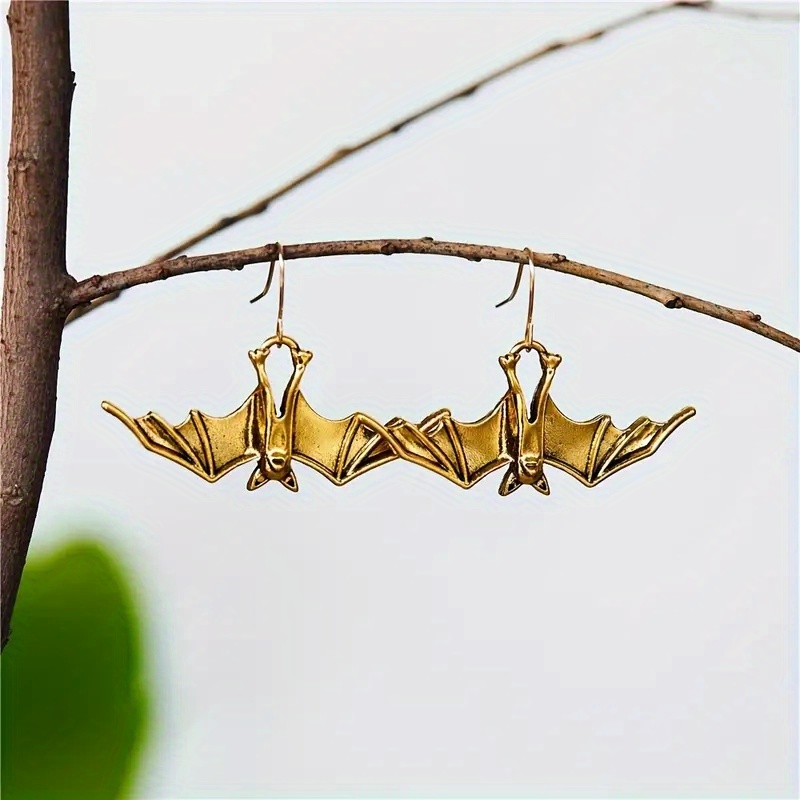 Vintage Boho Bat Design Drop Earrings For Men, Halloween Ear Jewelry ...