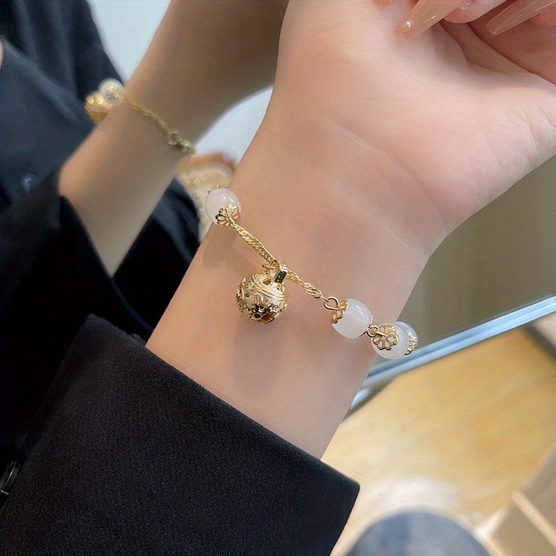 Small Bell Shape Pendant Beaded Bracelet Luxury Personality - Temu ...