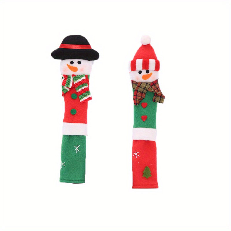 Refrigerator Door Handle Covers Christmas Santa Snowman - Temu Canada