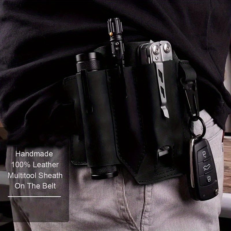 1pc edc belt pouch waist bag outdoor survival flashlight holder camping ...