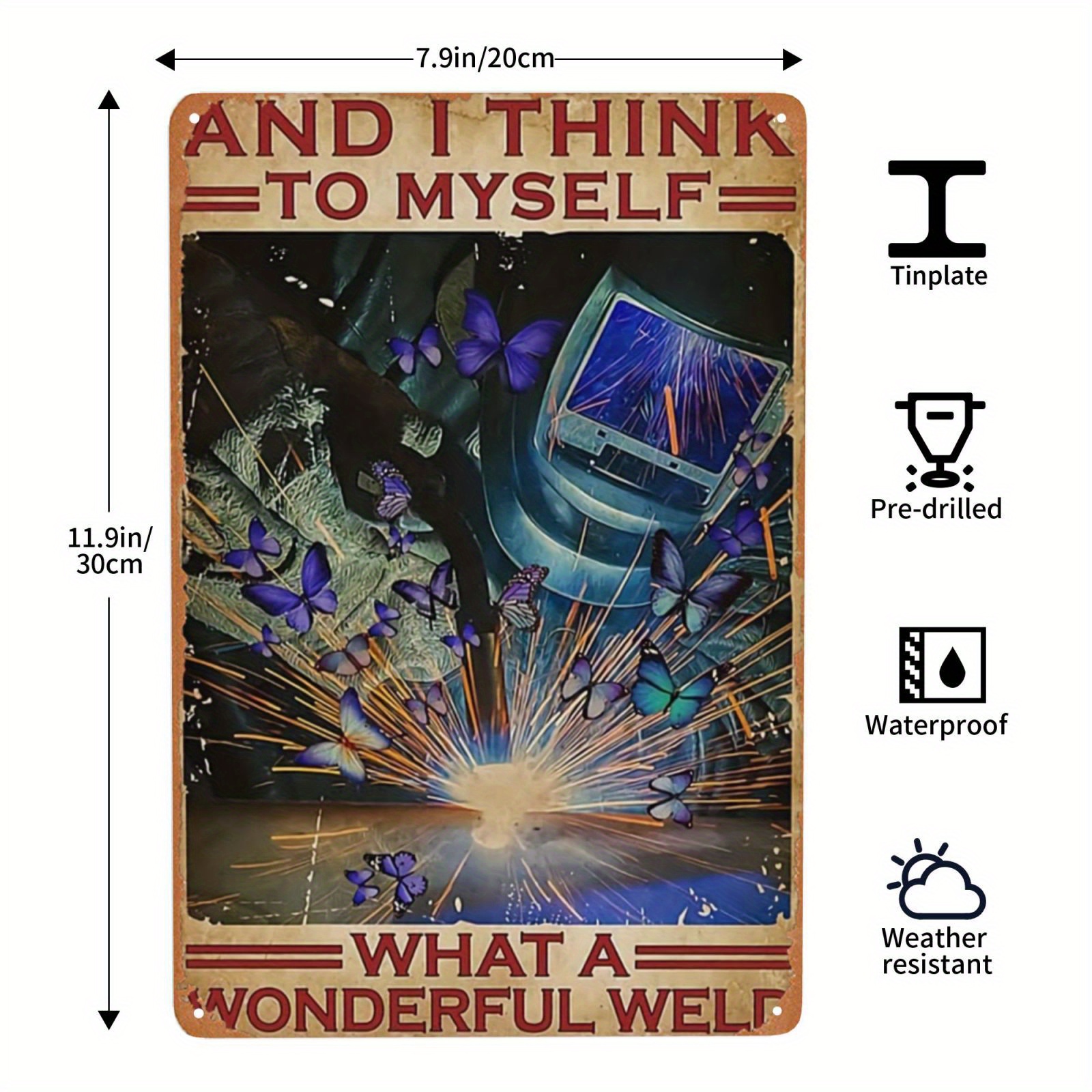 Vintage Welding Wall Decor Butterfly Metal Tin Sign Believe - Temu New ...
