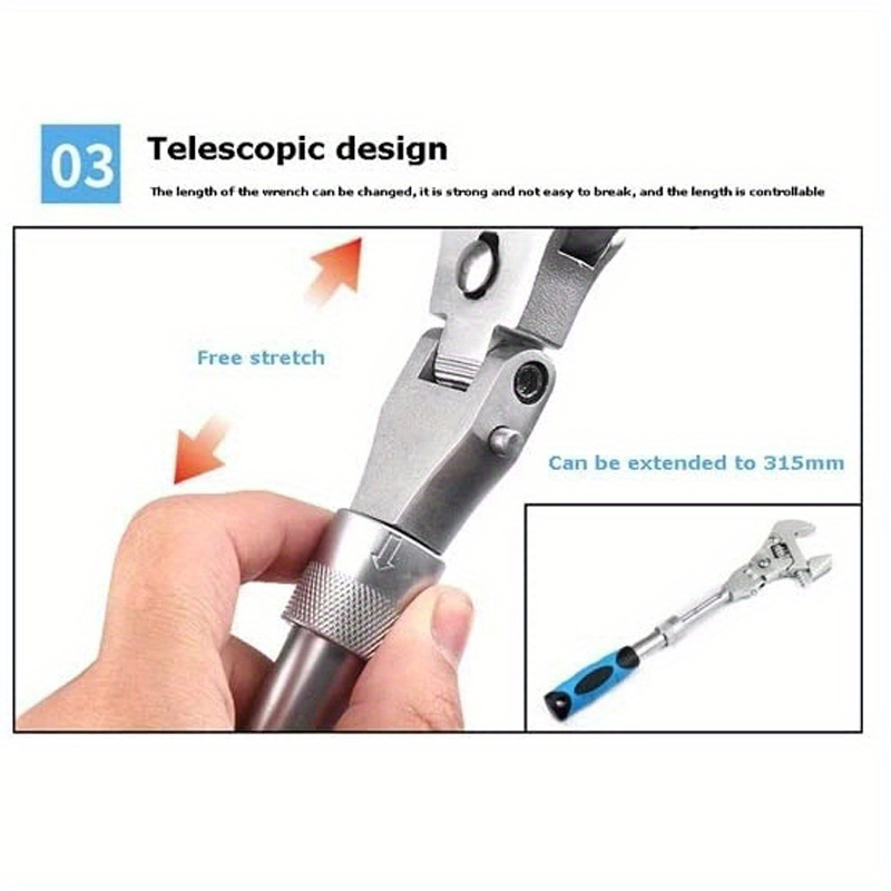 Telescopic Swing head Ratchet Adjustable Crescent Ratchet - Temu