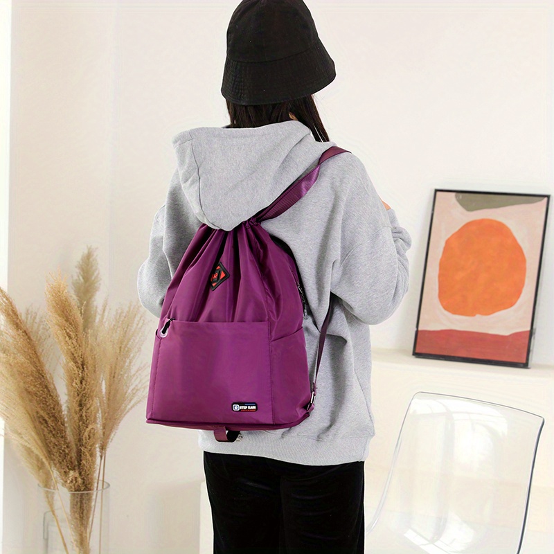Foldable Drawstring Bag Casual Backpack Travel Backpack - Temu New Zealand