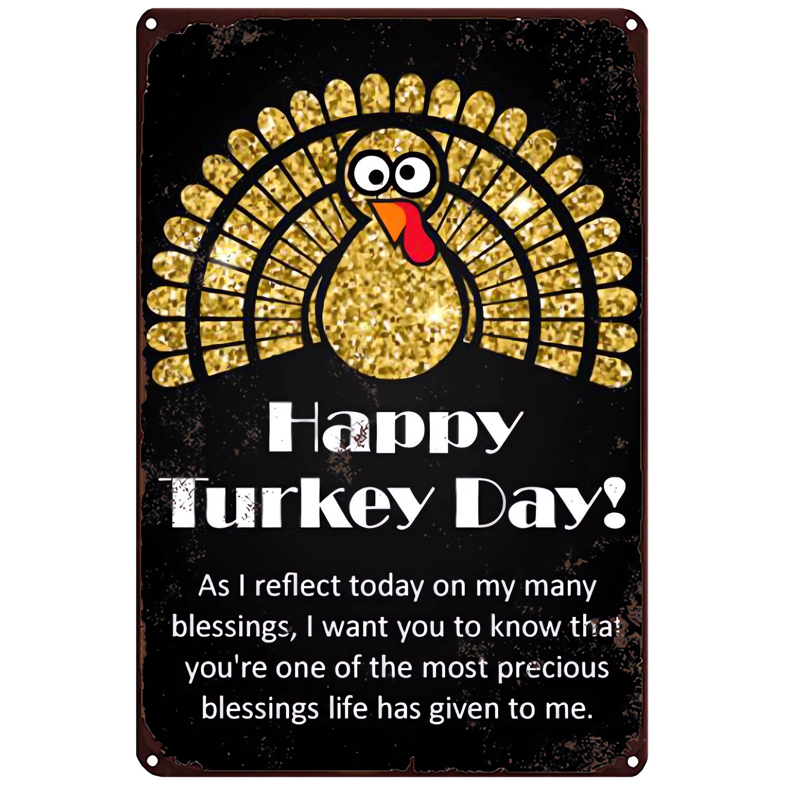 Happy Thanksgiving Turkey Blessing Painted Tin Logo Retro - Temu Portugal