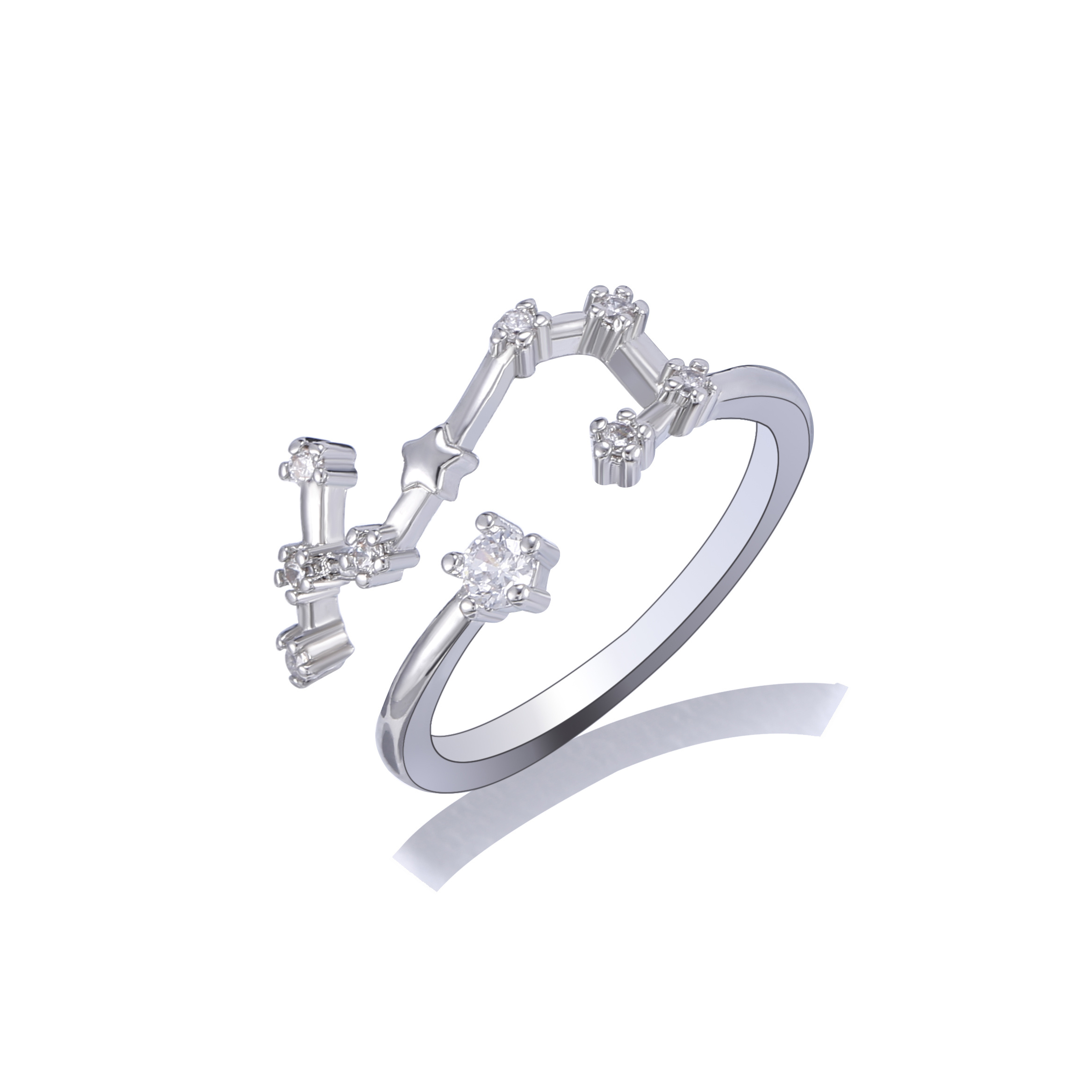 12 Constellations Design Ring Sparkling Gemini Lion Zodiac - Temu