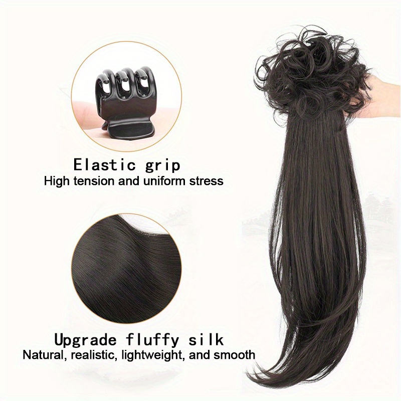 Long Curly Ponytail Invisible Clip In Ponytail Chinese - Temu