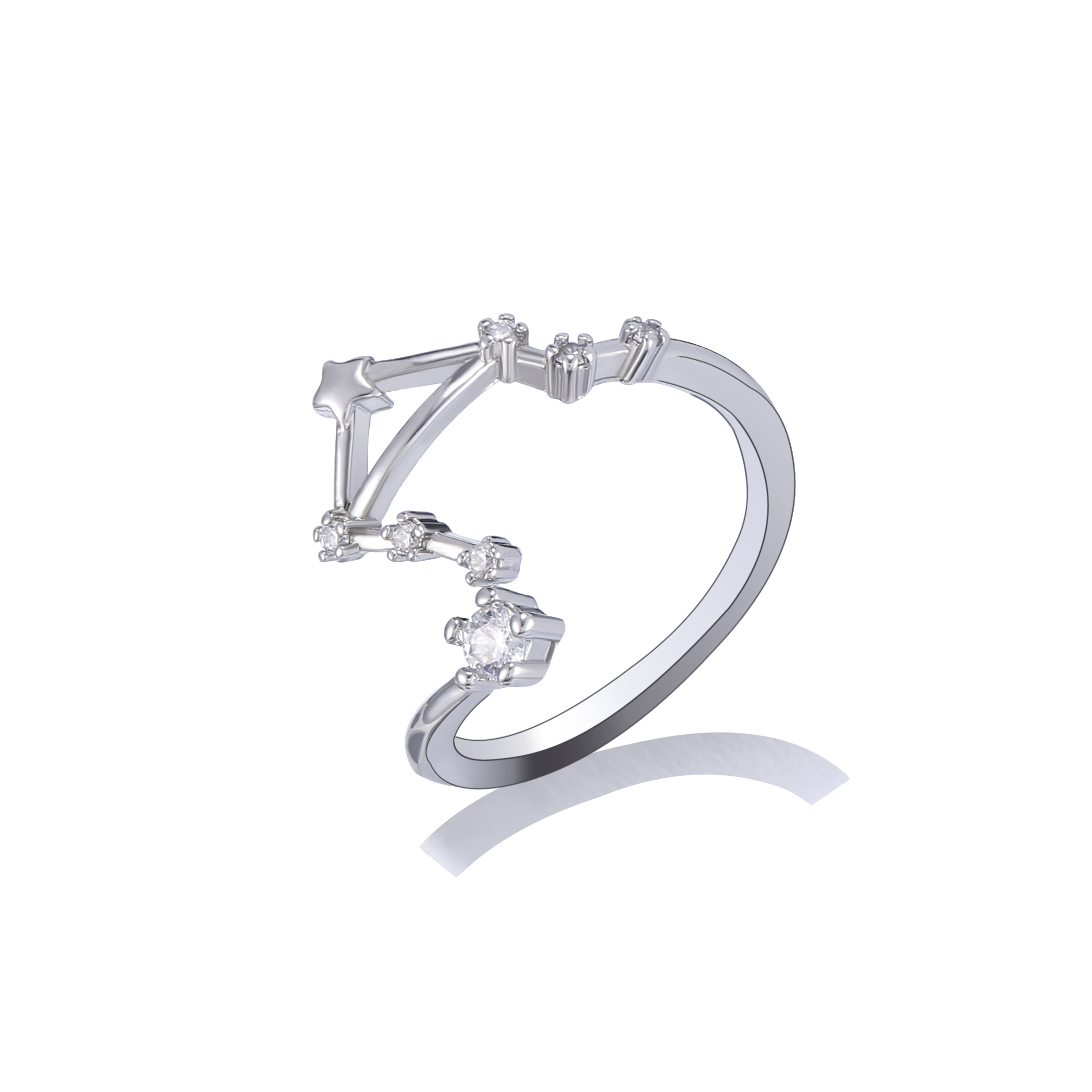 12 Constellations Design Ring Sparkling Gemini Lion Zodiac - Temu