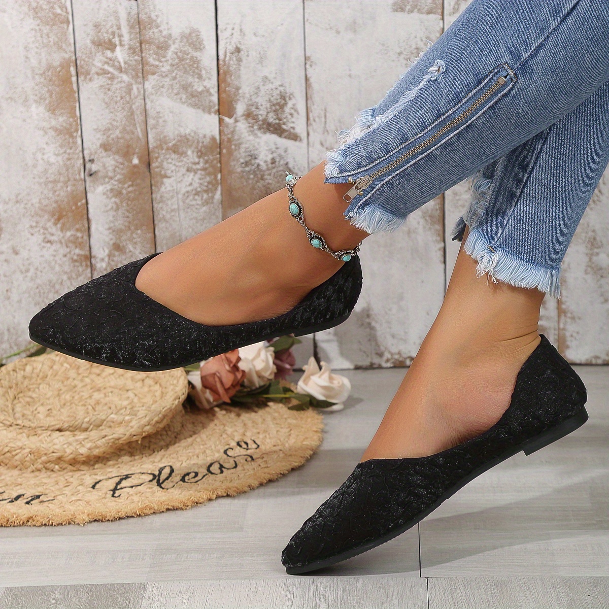 Pleated Design Flat Shoes Women s Elegant Point Toe Dress - Temu Canada