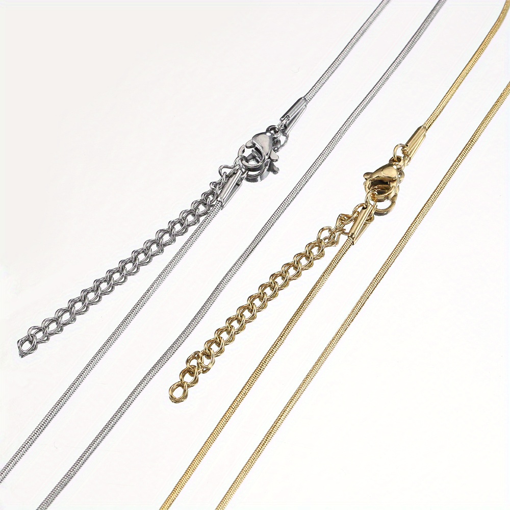 Stainless Steel Snake Chain Necklace Chains Lobster Clasps - Temu Canada