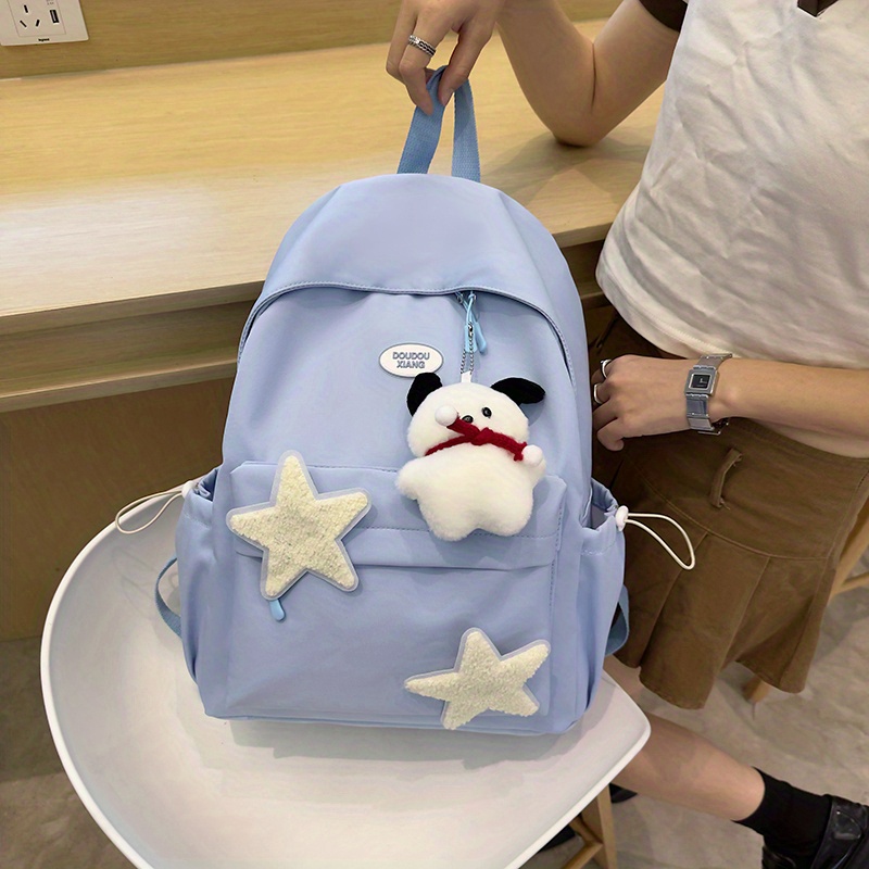 Nylon Solid Color Fashion Simple Trendy Casual Backpack - Temu United ...