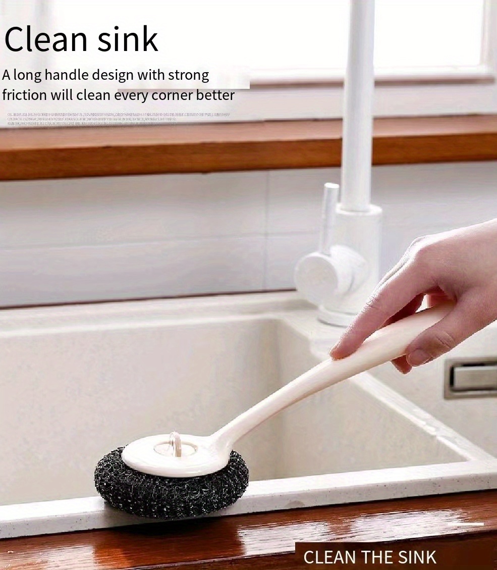 Steel Wire Ball Handle Stainless Steel Sponges Scrubbers - Temu