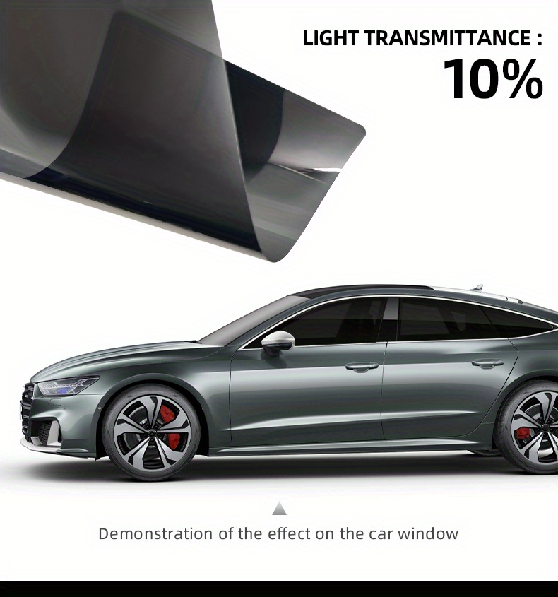 1pc 20인치×118인치 자동차 열차단 필름 블랙 윈도우 프라이버시 필름 자외선 차단 윈도우 필름 윈도우 Temu