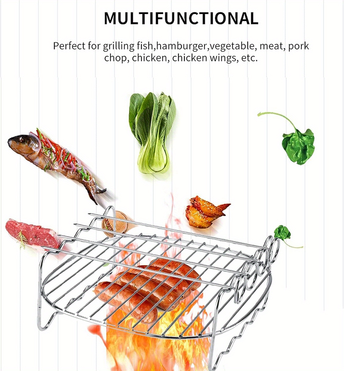 Stainless Steel Air Fryer Rack Roast Meat Picks Perfect Oven - Temu New ...