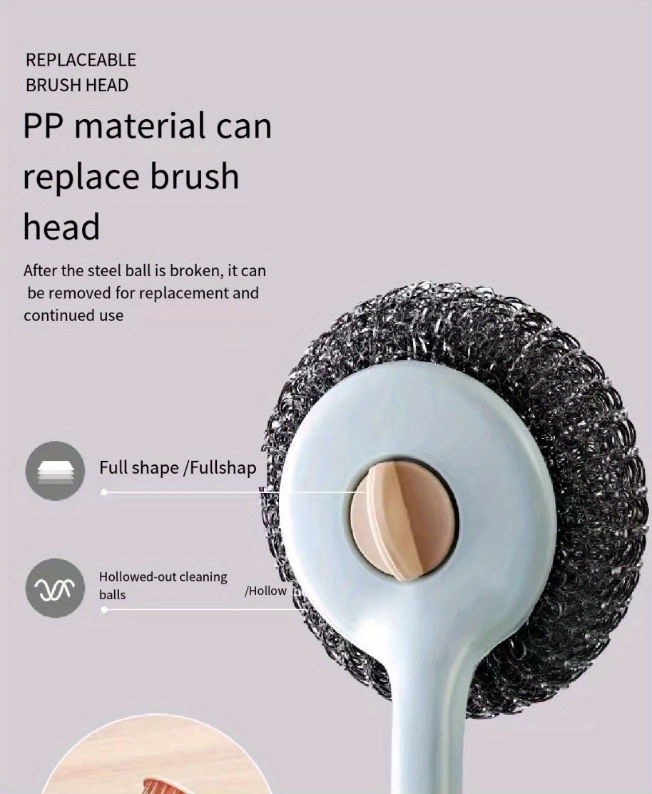 Steel Wire Ball Handle Stainless Steel Sponges Scrubbers - Temu