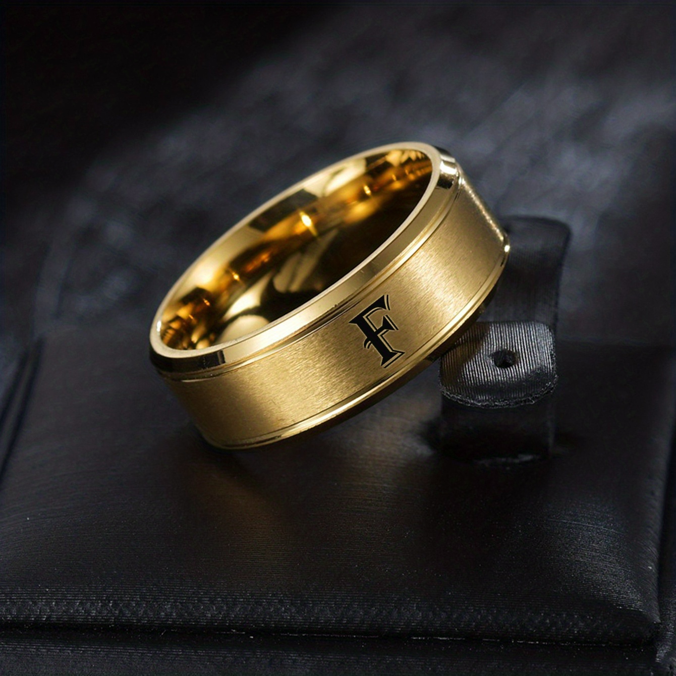 Fashion Trendy Simple 26 letter Stainless Steel Ring - Temu United Kingdom