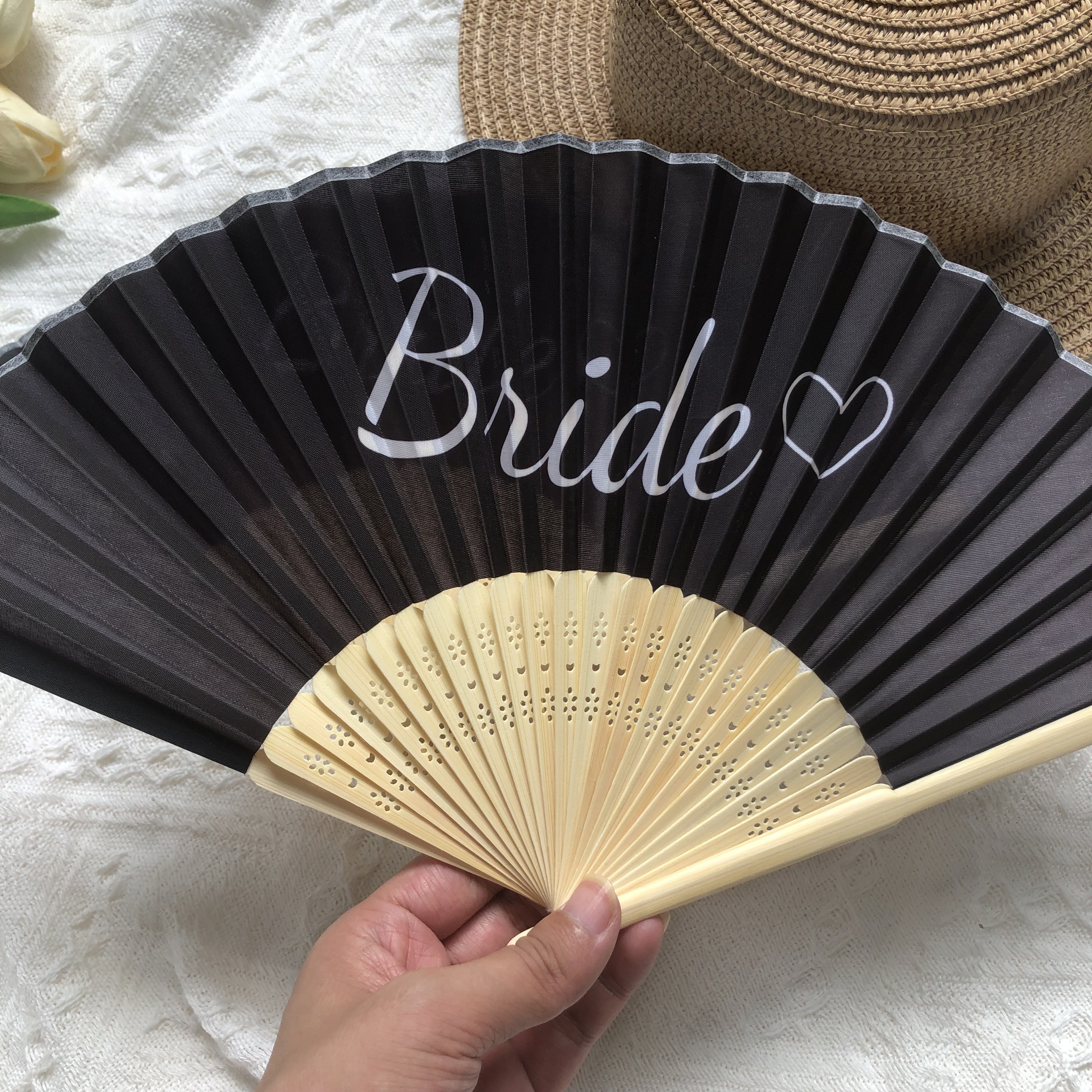 Creative Bride Black Fan Wedding Decoration Photo Props - Temu United ...