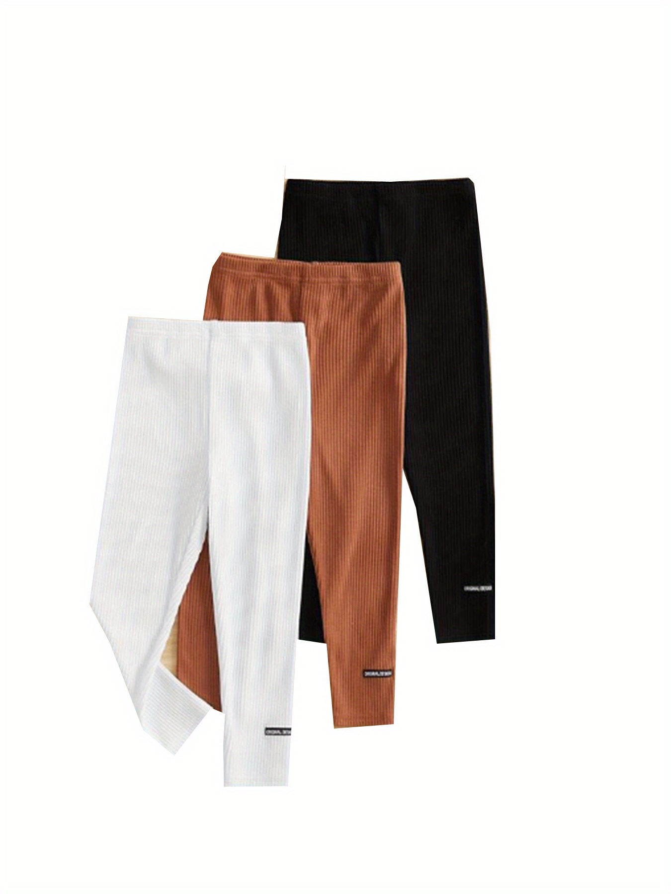 Toddler Girls Ribbed Pants Stretchy Solid - Temu Ireland