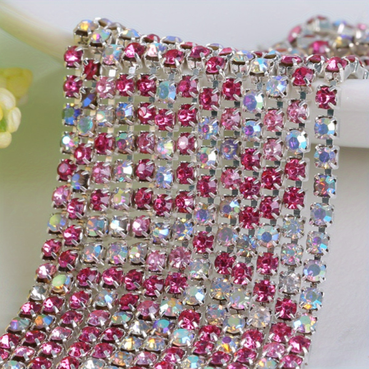 Baged Silver Bottom Mixed Color Ab Gradient Color Rhinestone - Temu ...