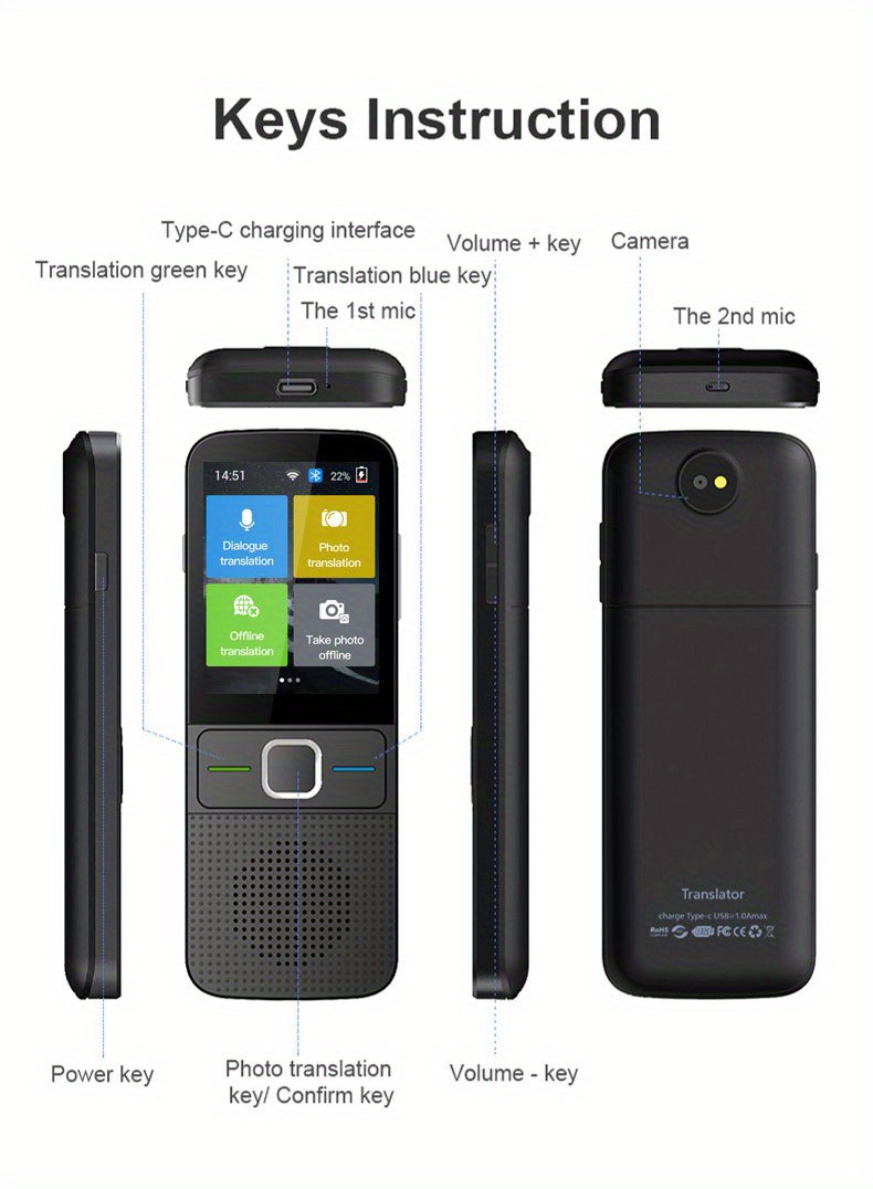 Language Voice Translator Device Portable Smart Translator - Temu