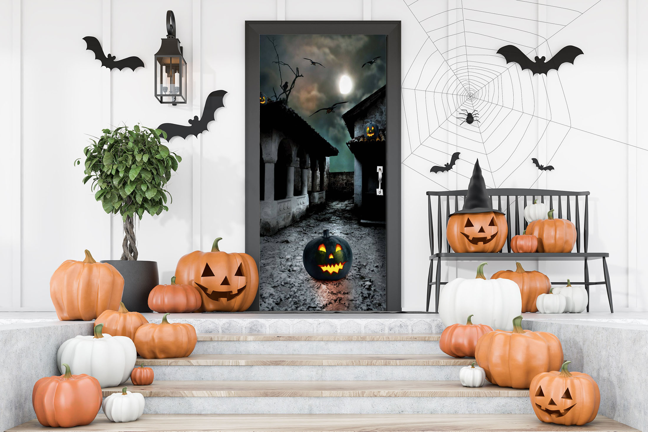 Halloween Stickers 3d Simulation Door - Temu
