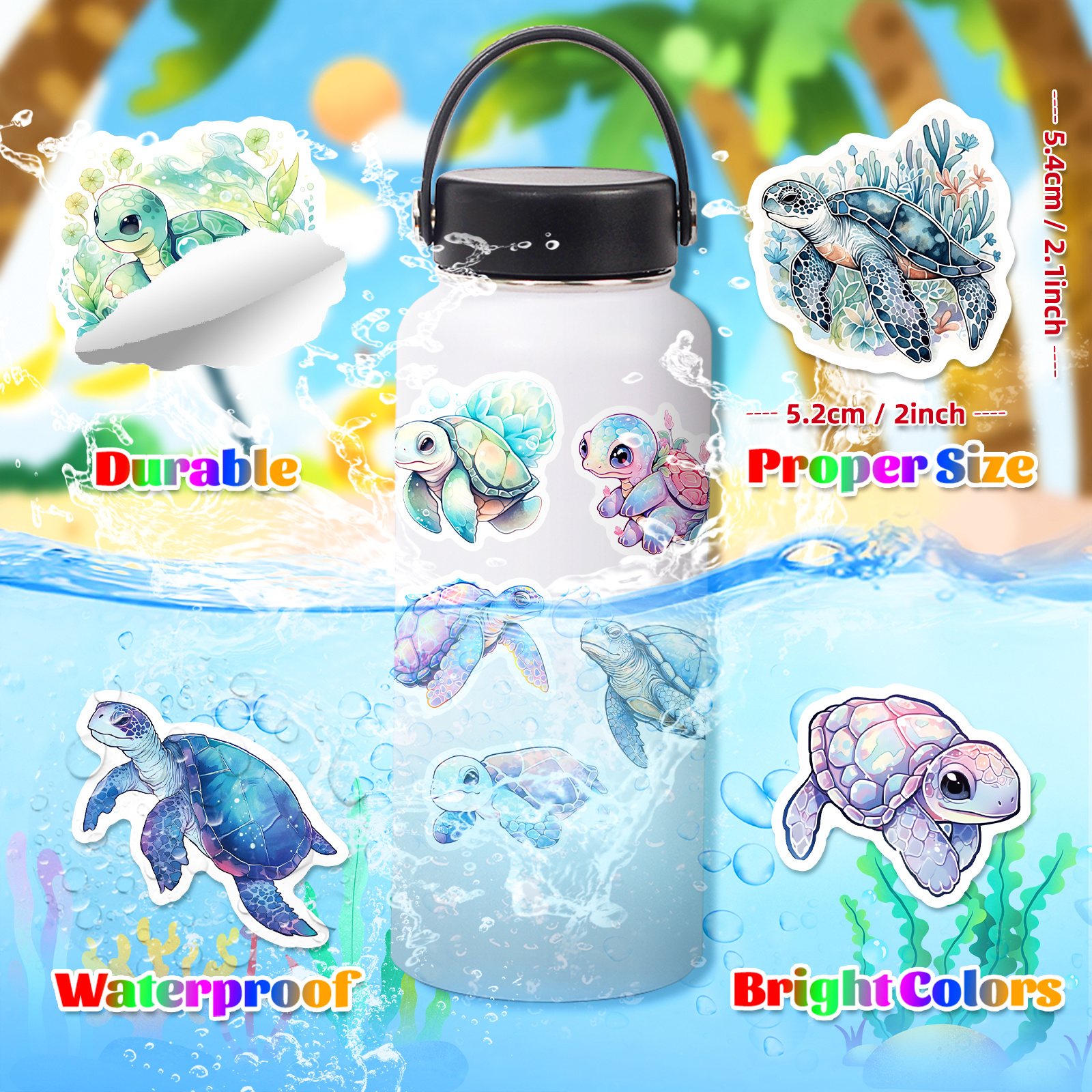 cartoon turtle cute shark painted colorful ocean - Temu Ireland