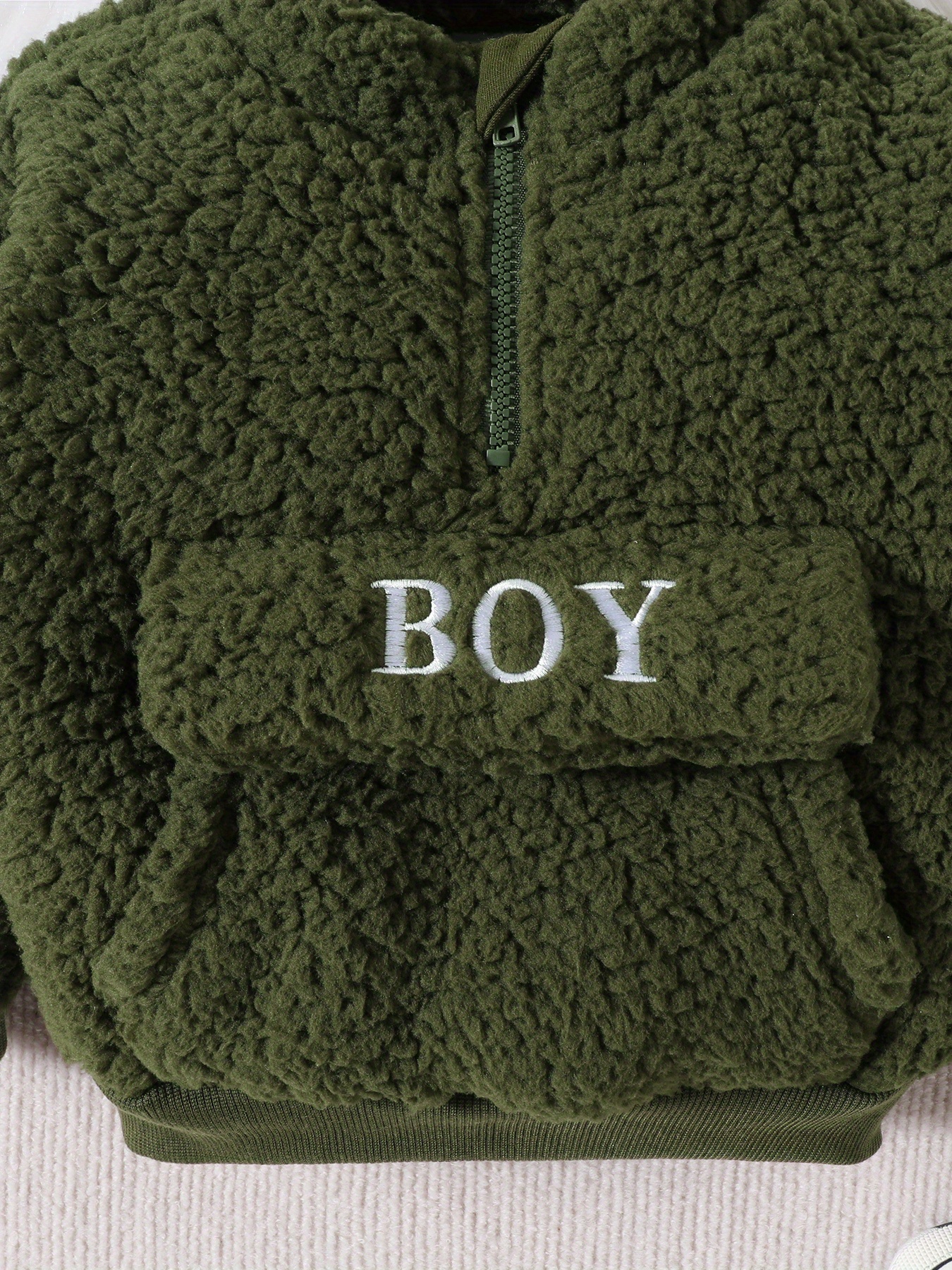Baby's Warm Thick Double sided Fleece Letter Embroidered - Temu United ...