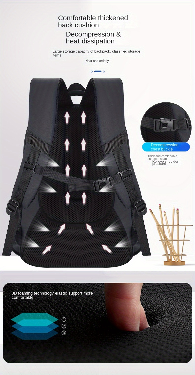 Men's Waterproof Backpack Business Shoulder Bags - Temu Canada