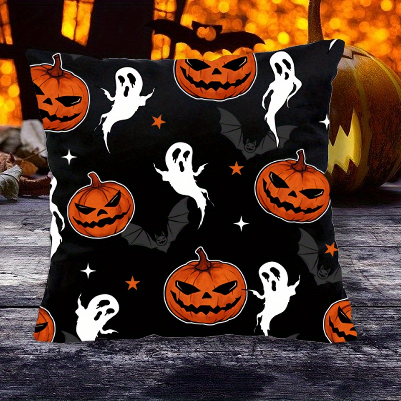 halloween pumpkin ghost throw pillow covers home decor room - Temu New ...