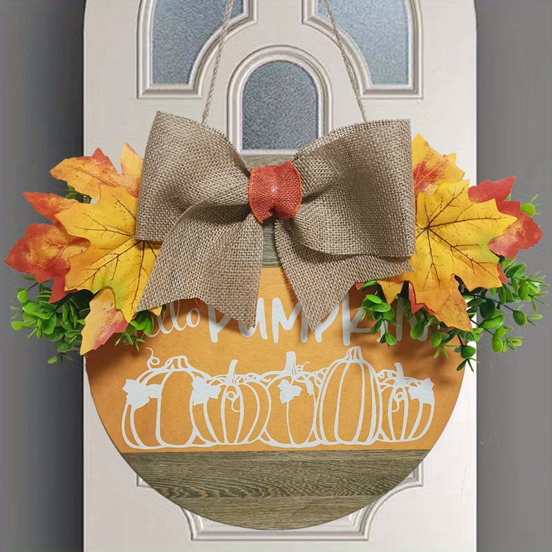 Autumn Pumpkin Artificial Wreaths Front Door Decor Fall - Temu New Zealand