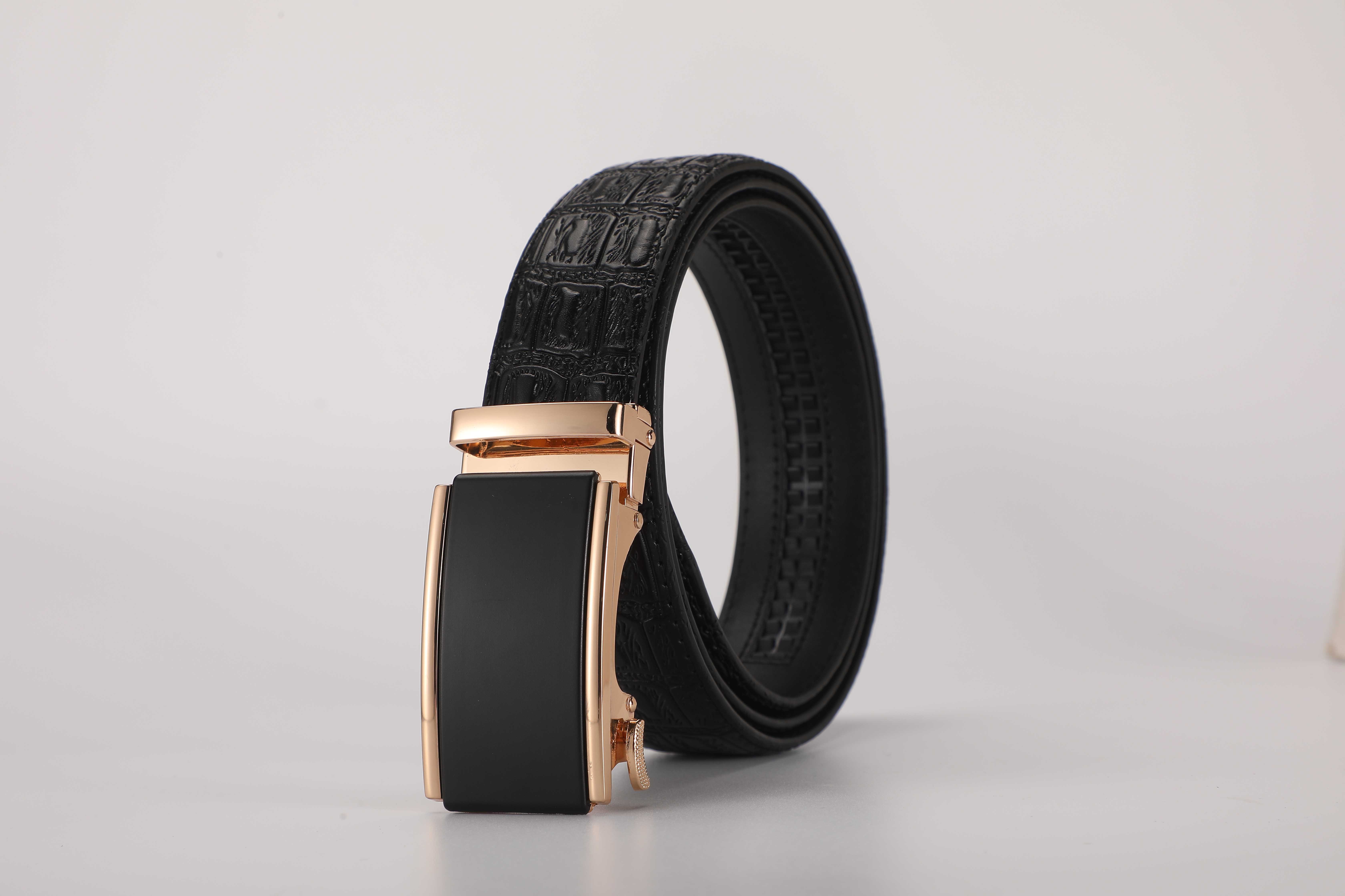 mens genuine leather automatic le belt casual business pants belt ...