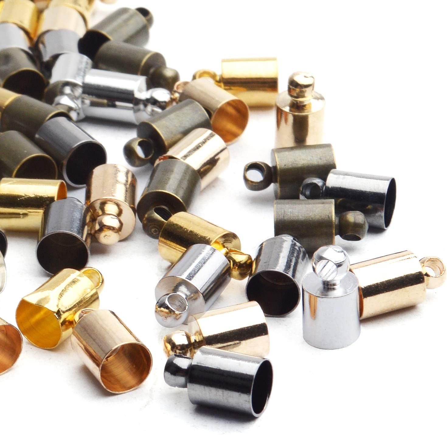 Round Cord End Caps Crimp End Stopper Cap Connector Diy - Temu Spain