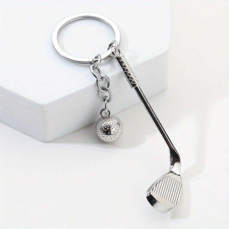 Cute Mini Golf Ball Racket Stainless Steel Keychain Keyring - Temu ...