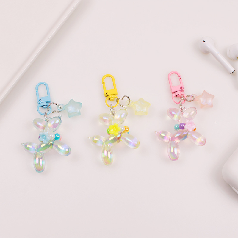 Color plated Balloon Dog Keychain Girls Cute Cartoon Poodle - Temu ...