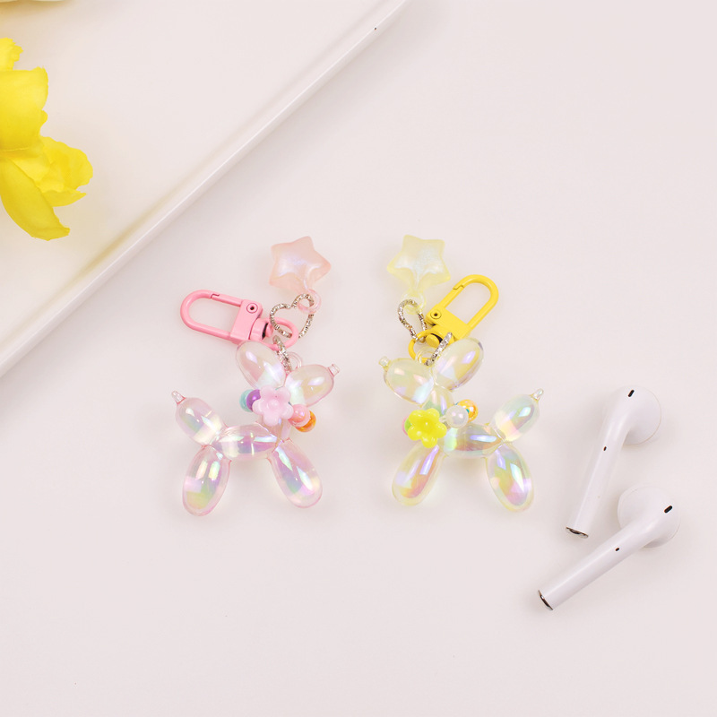 Color plated Balloon Dog Keychain Girls Cute Cartoon Poodle - Temu Ireland