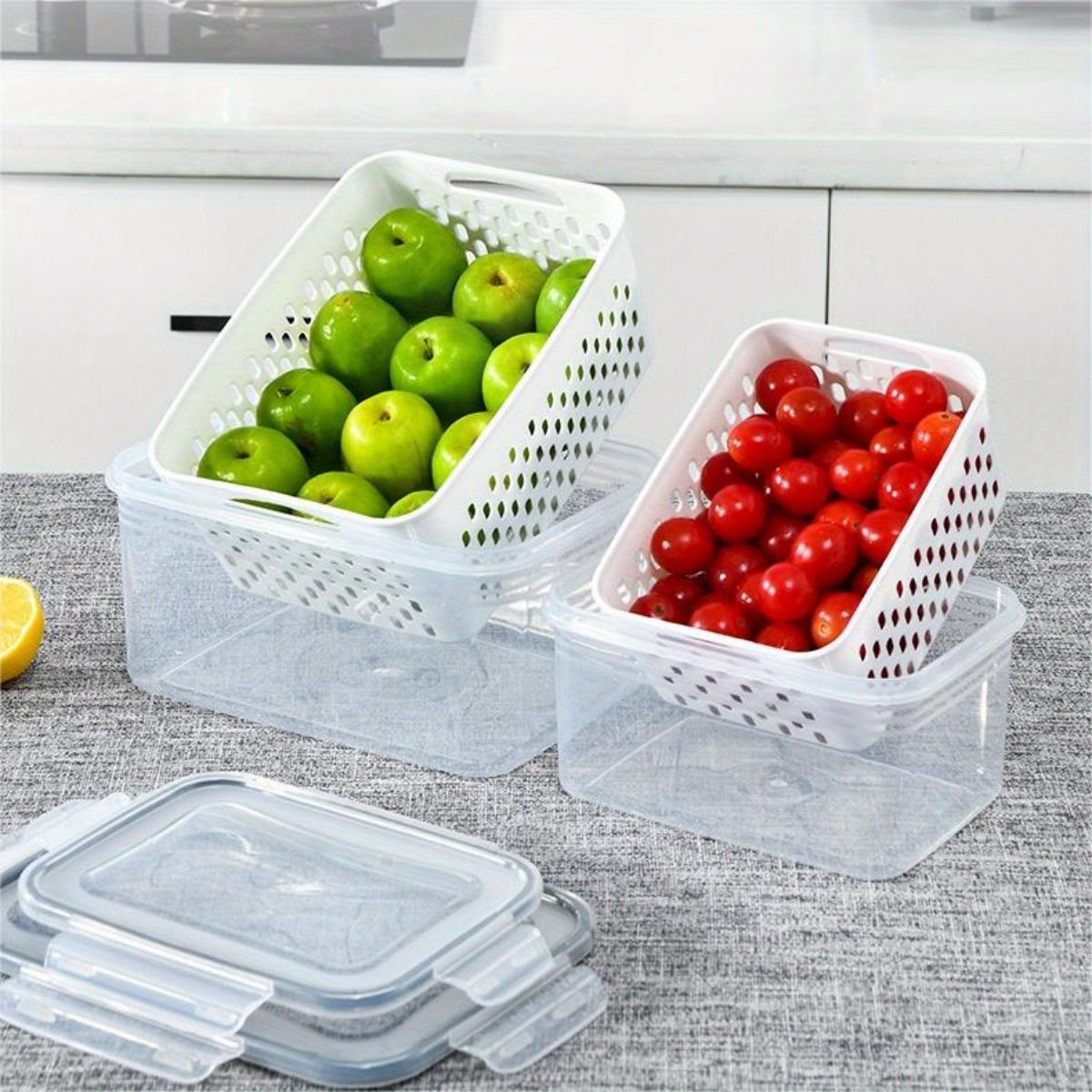 Storage Container Fridge Leak Proof 2 Layers Food Storage - Temu New ...