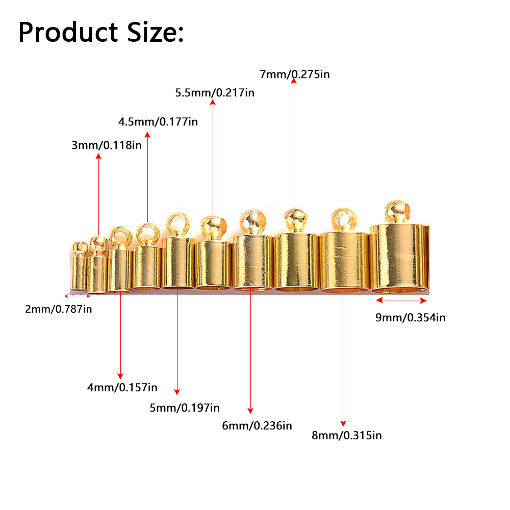 Round Cord End Caps Crimp End Stopper Cap Connector Diy - Temu Spain