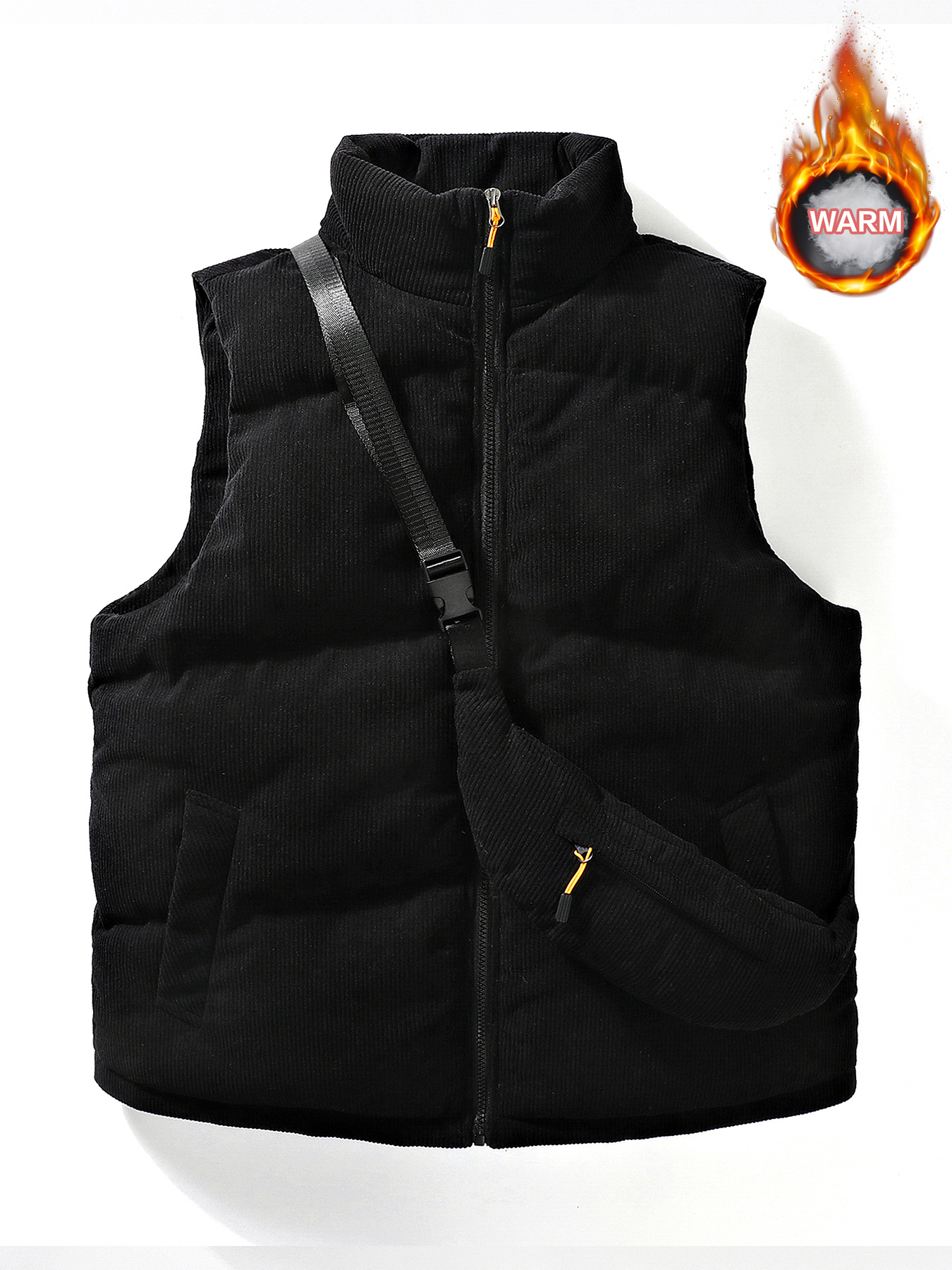 Vest Matching Waist Bag Men's Casual Stand - Temu Australia