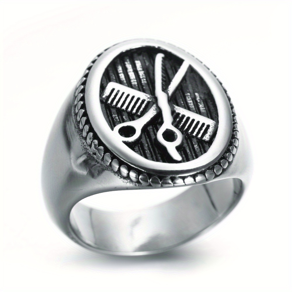 Men's Fashion Trendy Creative Ring Pattern Comb Scissors - Temu New Zealand