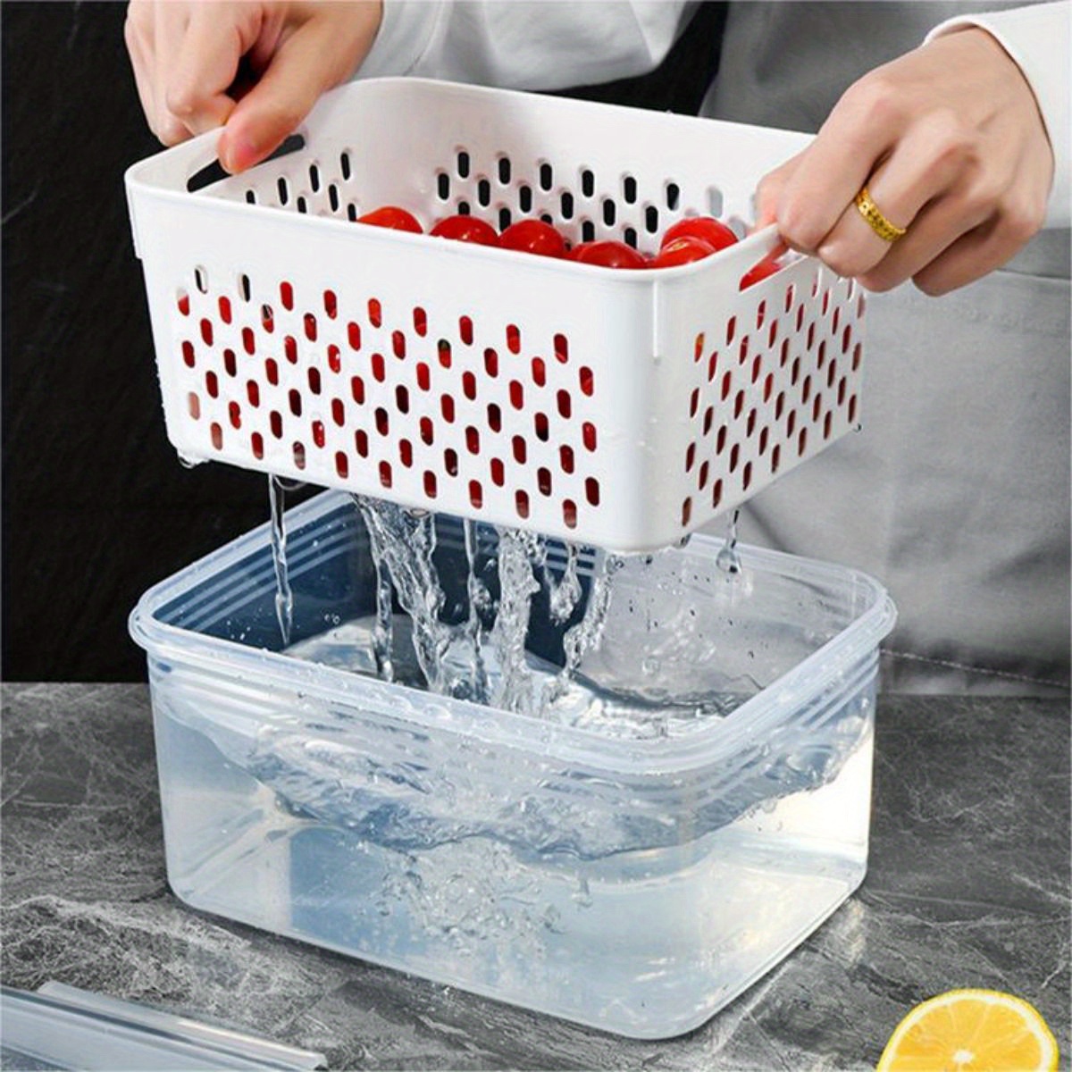 Storage Container Fridge Leak Proof 2 Layers Food Storage - Temu Australia