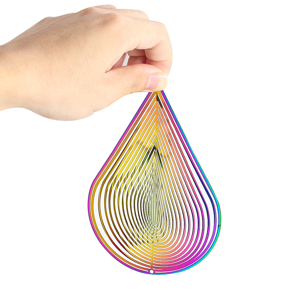 Colorful Rotating 3d Water Drops Wind Chime Chandelier - Temu United ...