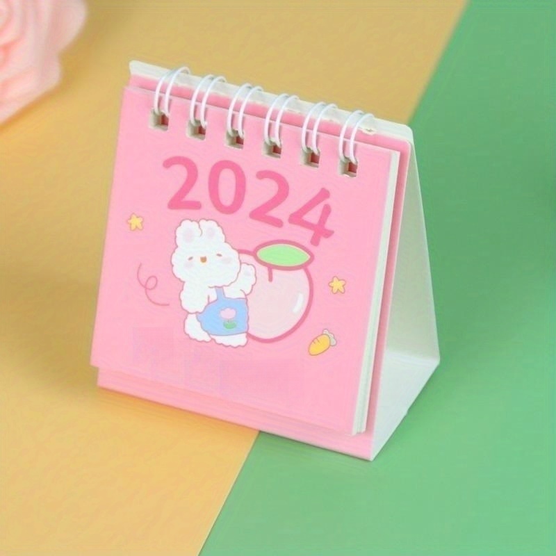 2024 Car Mini Small Desk Calendar Student Cartoon Monthly - Temu