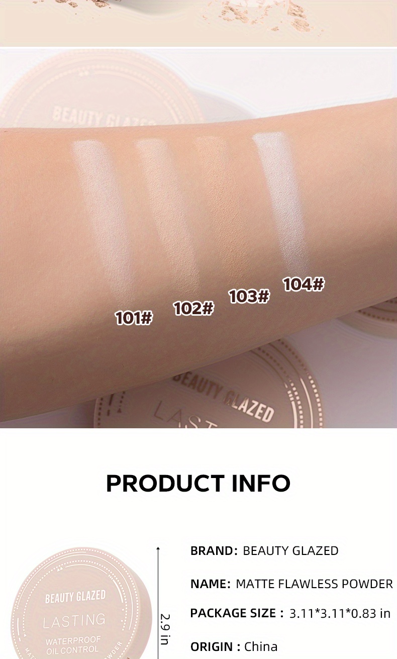 4 Colors Breathable Flawless Powder Foundation Makeup fixing - Temu United