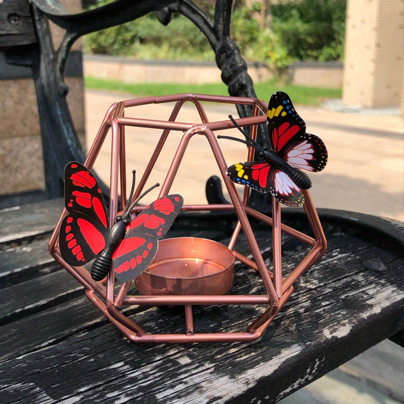 Metal Hexagon Butterfly Ornament Tea Light - Temu