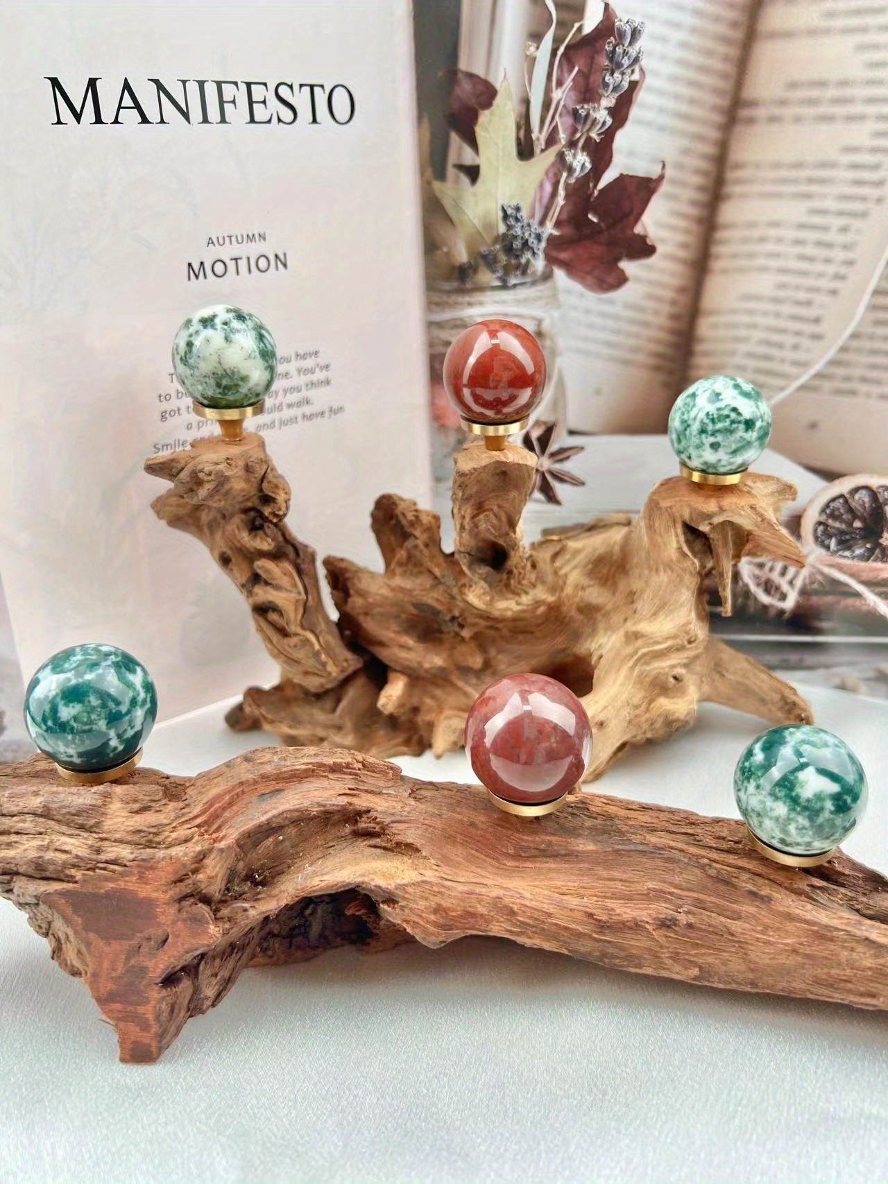 Natural Crystal Moss Agate Round Beads Jewelry - Temu Australia