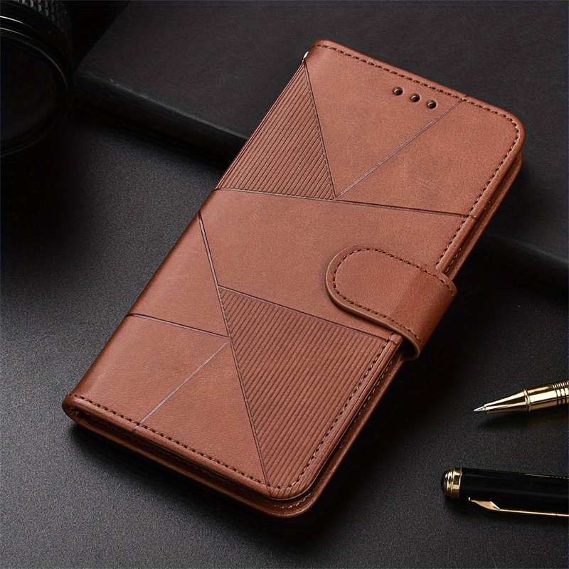 Stylish Pu Leather Wallet Flip Phone Case Card Slot Google - Temu ...