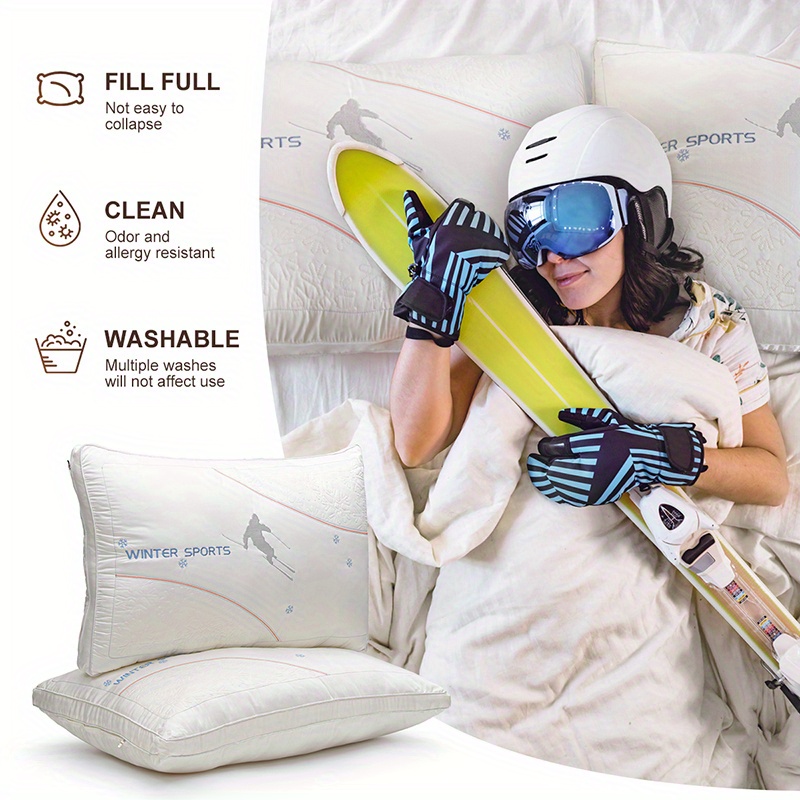 Soft Sport Theme Embroidery Pillow Fluffy Fabric Filled - Temu United ...