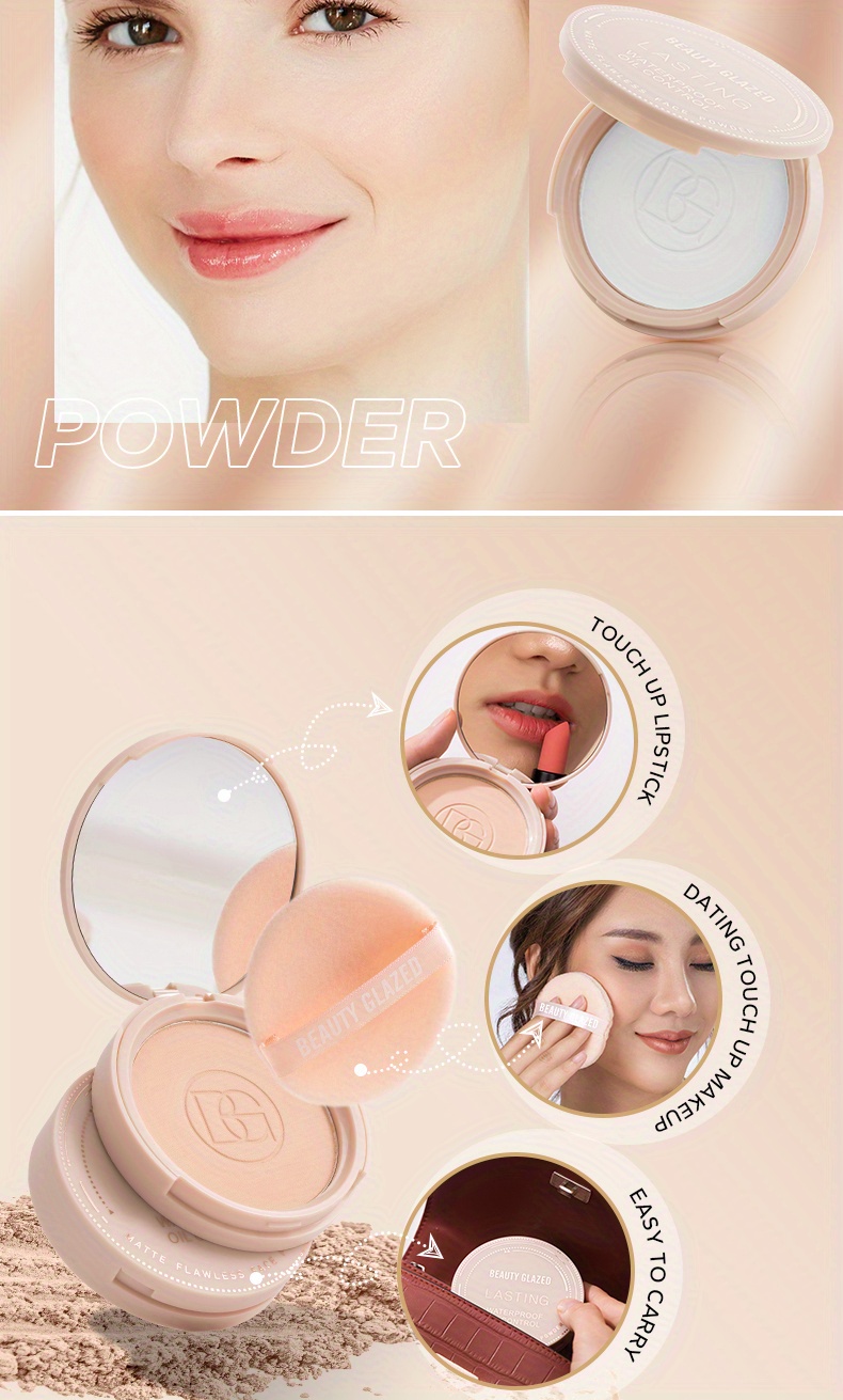 4 Colors Breathable Flawless Powder Foundation Makeup fixing - Temu United