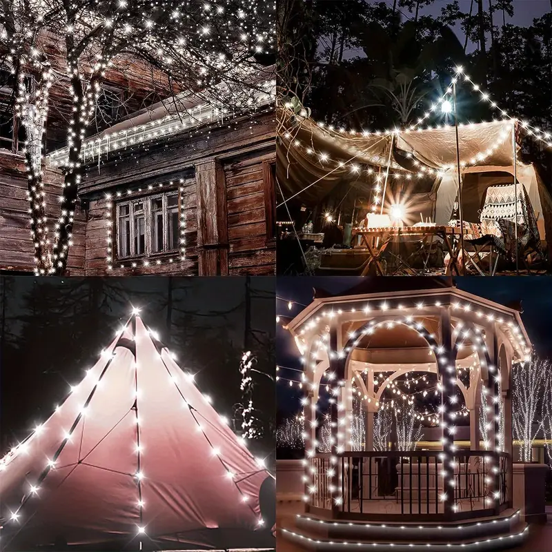 1 롤 100ft 300 Led 태양열 크리스마스 조명 야외 Ip67 방수 녹색 와이어 크리스마스 트리 조명 Temu