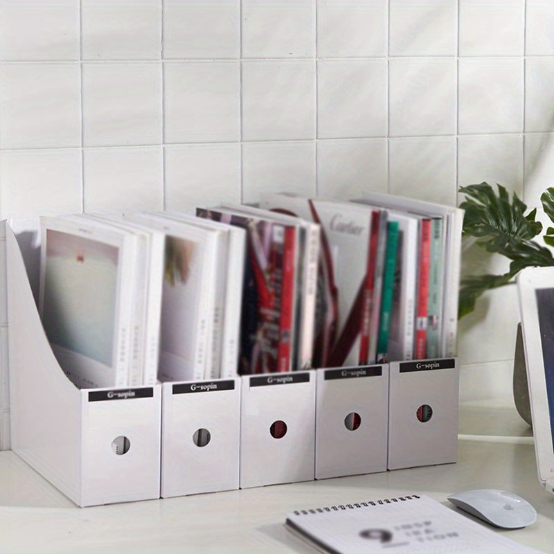 File Folder Holder Sturdy Cardboard Magazine Storage Box - Temu Australia